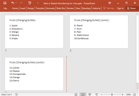 Start Or Restart Numbering For Lists In Powerpoint For Windows