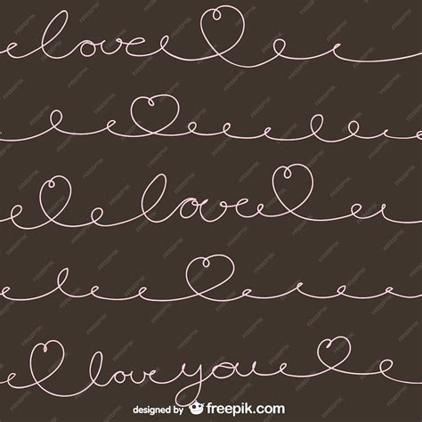붓글씨 사랑 패턴 무료 벡터