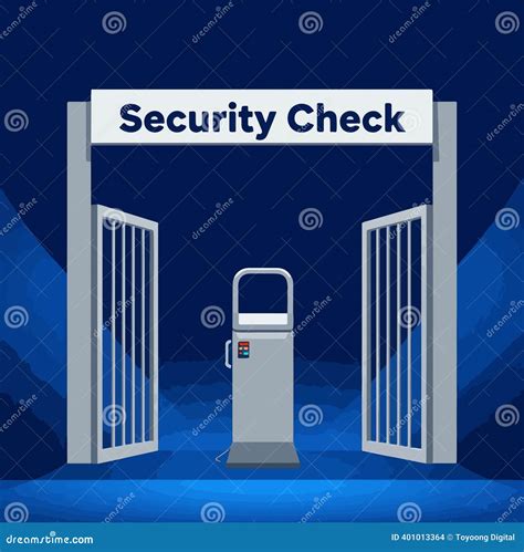 An Open Security Gateway With A Screening Machine Symbolizing Access