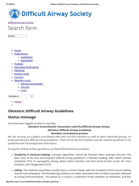 Obstetric Difficult Airway Guidelines Difficult Airway Society 2015