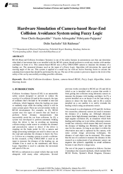 Pdf Hardware Simulation Of Camera Based Rear End Collision Avoidance