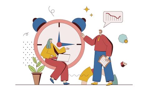 Premium Vector Time Management Concept With Character Situation In