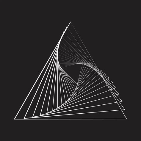Design Element Triangle Curved Line Abstract Geometric White Color
