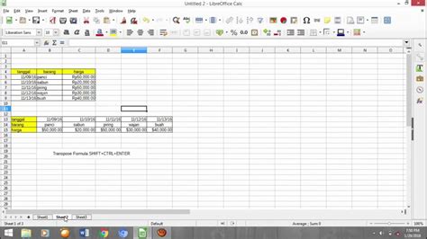 Libreoffice Tutorial Using Array Transpose And Sumproduct Formula
