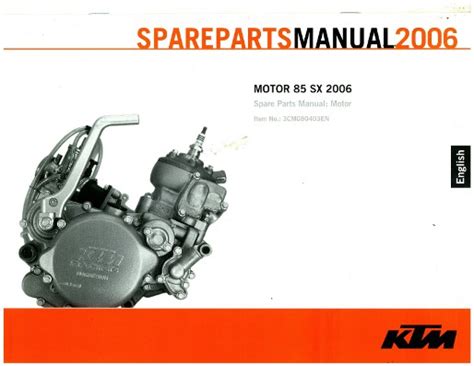 2006 Ktm 85 Sx Engine Spare Parts Manual