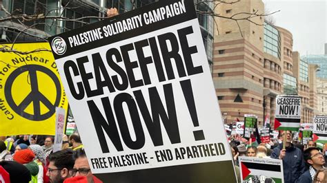Middle East Crisis Nine Arrests As Thousands Of Pro Palestinian