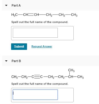 Solved Part A H2C-CH=CH-CH2-CH2-CH3 Spell out the full name | Chegg.com