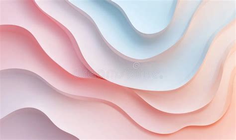 Abstract Wavy Layers In Pastel Colors Soft Gradients Smooth Curves Stock Image Image Of Pink