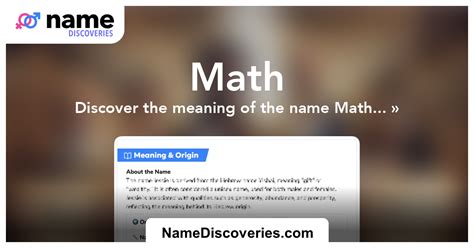 Math Name Meaning And Origin