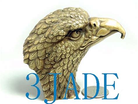 Vintage Style Brass Eagle Head Statue Art 3jade Wholesale Of Jade