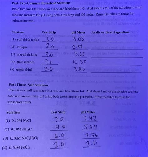 Solved Experiment 6 Ph And Buffers Objective The Ph Of