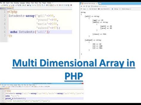 PHP Lecture Multi Dimensional Array In PHP Associative Array In PHP Learn PHP In Hindi
