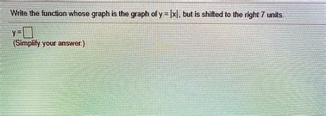 Solved Write The Function Whose Graph Is The Graph Ofy Ixl But Is