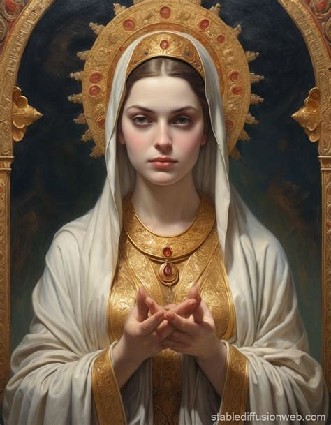 A Pious Woman Meets The Female Deity Stable Diffusion Online