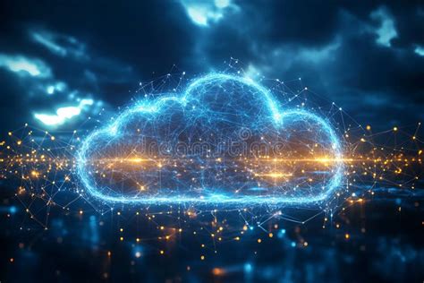 Abstract Cloud Computing Network Digital Data Global Connections Futuristic Technology Stock