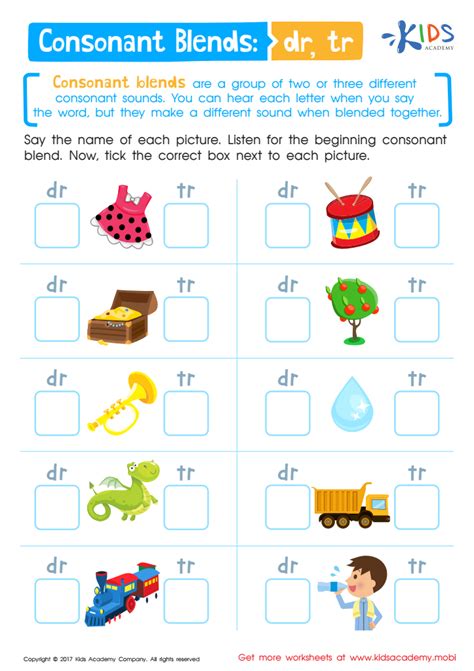 Blends Worksheets Grade 1