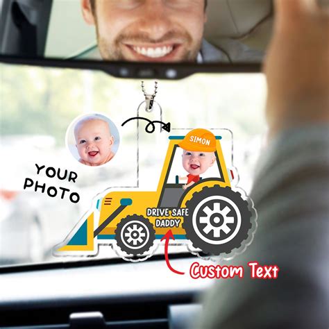 Custom Photo Acrylic Car Ornament Drive Safe Daddy T Etsy
