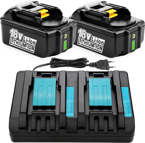 Energup 2 Pièces 50ah 18v Bl1850 Batterie Dc18rd Chargeur Pour