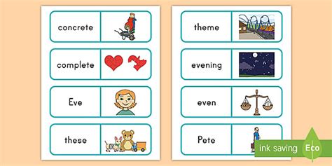 Magic E With E E Words Matching Cards