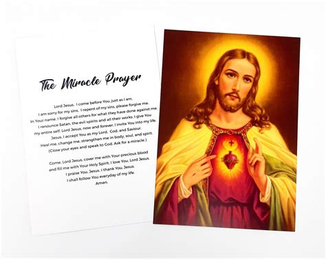 The Sacred Heart Of Jesus Prayer Card Sacred Heart Of Jesus Etsy Ireland