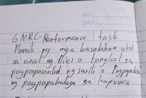 GMRC Performance Task Pumili Ng Mga StudyX