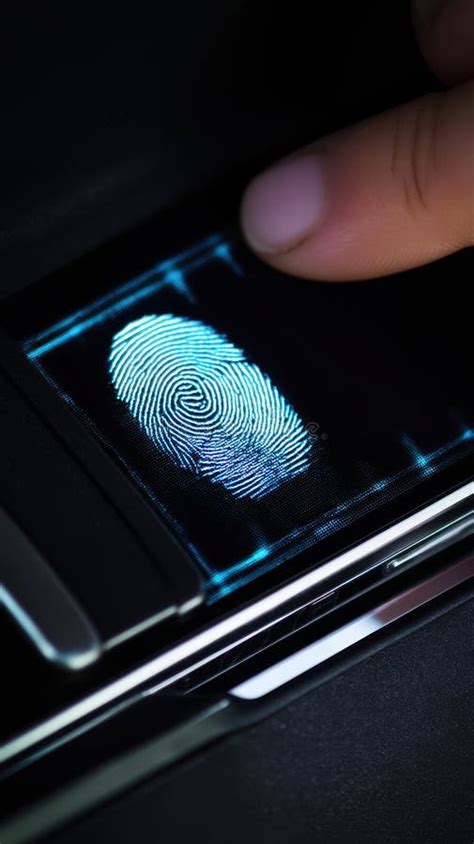 Fingerprint Scanning Technology Demonstration On Mobile Device Screen