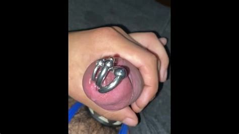 Stroking My Pierced Cock With 3 Piercings 2 4mm And 1 2mm Piercings