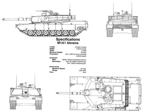 Tank 3 M1 Abrams Specifications Diagram M1 Abrams Tank Blueprint M1