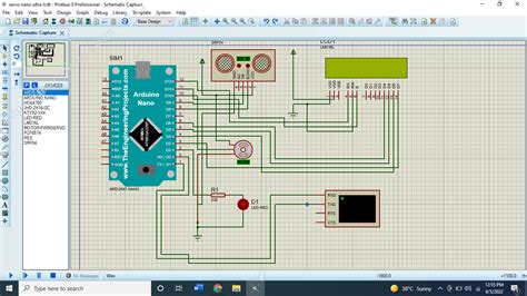 Ultrasonic Sensor Servo Motor And LCD In Arduino