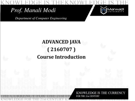 Ppt Advanced Java 2160707 Course Introduction Powerpoint