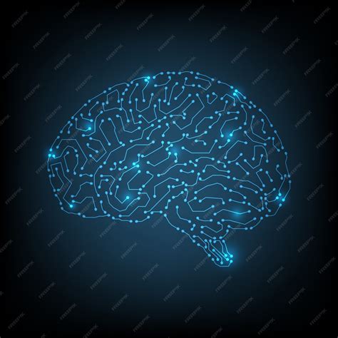 Premium Vector | Artificial cybernetic circuit brain inside