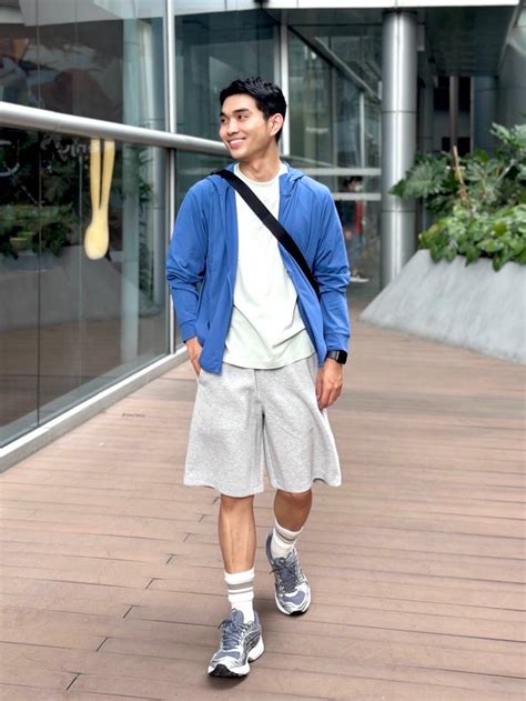 ดูไอเดียสไตล์การแต่งตัวสำหรับ「กางเกงขาสั้น ผ้าสเวต ทรงกว้าง、เสื้อฮู้ดพาร์กา กันยูวี Uv