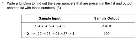 Solved Write A Function To Find Out The Even Numbers That Chegg Com