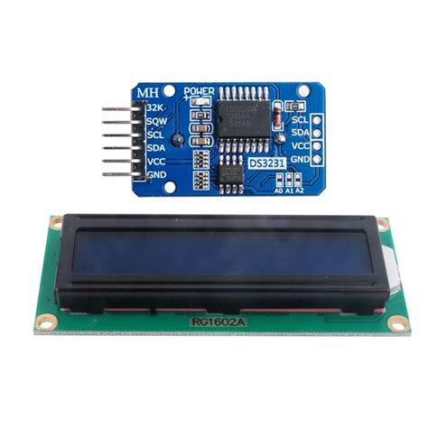 Module Ds3231 Rtc Écran Lcd 1602 I2c Horloge Numérique Arduino