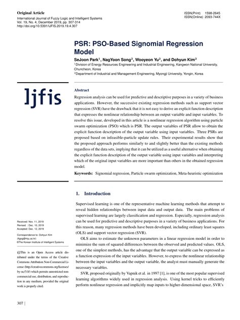 Pdf Psr Pso Based Signomial Regression Model