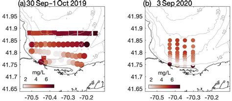 Bottom Dissolved Oxygen Measured In Southern Ccb During Late Summer A Download Scientific