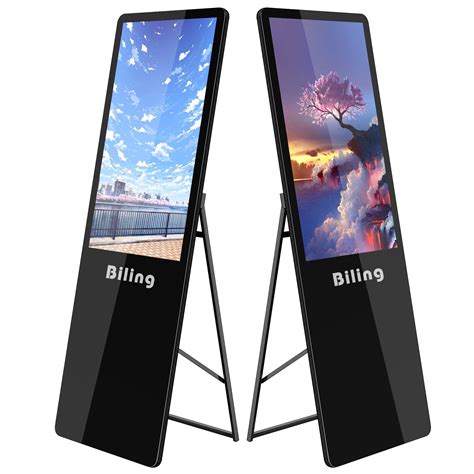 Floor Standing Indoor Screen Foldable Digital Signage Portable Advertising Display 43 49 55