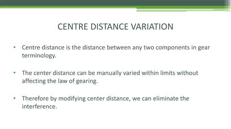 Kinematics Of Machinecentre Distance Variation Ppt