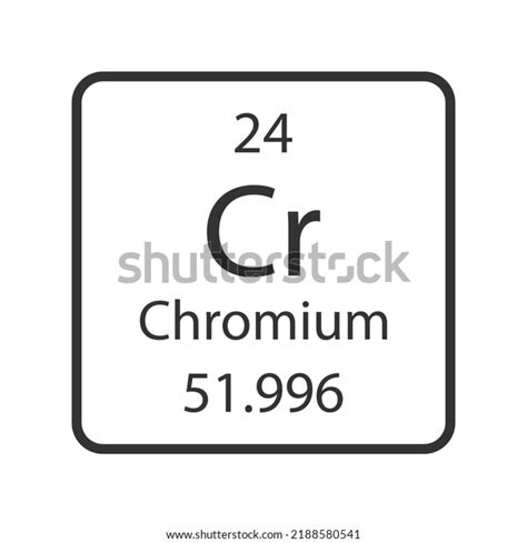 Chromium Symbol Chemical Element Periodic Table Stock Vector Royalty