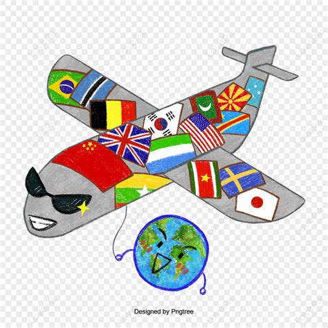 여행 일러스트 평면 삽화 비행기 컷 여행 지도 현대 Png 일러스트 무료 다운로드 Lovepik