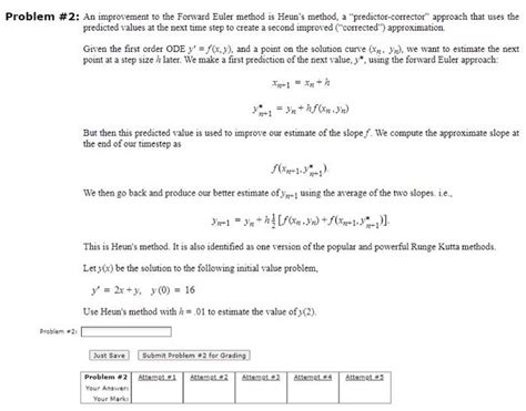 Solved Lem 2 An Improvement To The Forward Euler Method