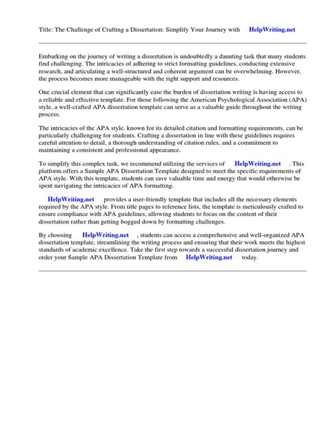Sample Apa Dissertation Template Pdf Apa Style Thesis