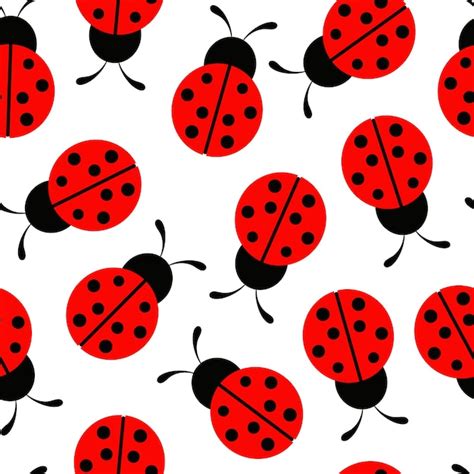 Premium Vector Seamless Wallpaper Ladybug Vector Continuous