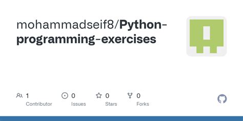 GitHub Mohammadseif Python Programming Exercises