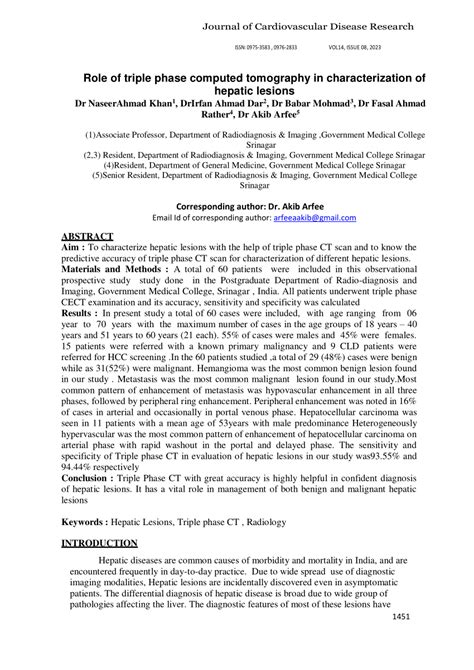 Pdf Role Of Triple Phase Computed Tomography In Characterization Of Hepatic Lesions