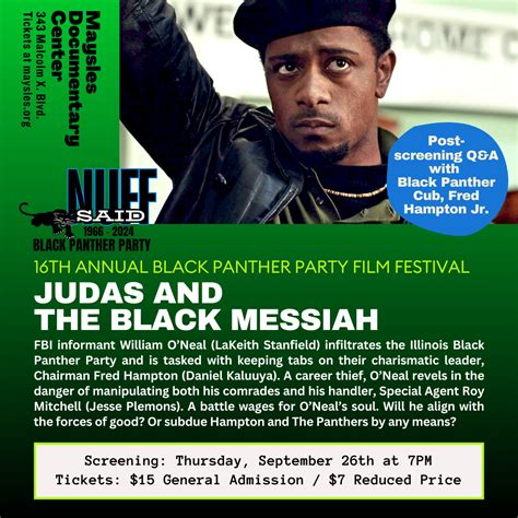 16th Annual Bppff Judas And The Black Messiah — Maysles Documentary Center