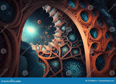 Fractal Volumetric Abstraction Background Neural Network Ai Generated
