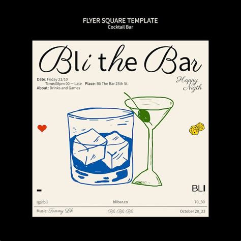 Free Psd Cocktail Bar Template Design