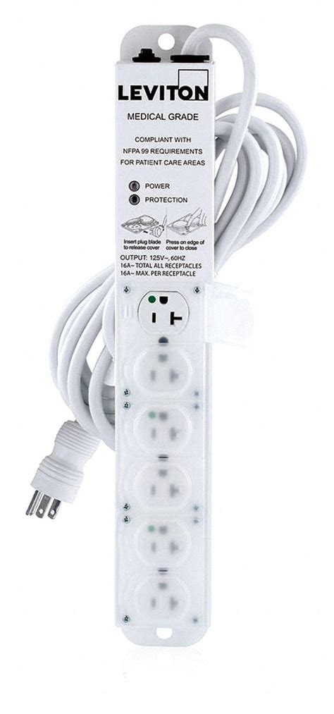 Leviton Surge Protective Medical Grade Power Strips 344hj05306m 2s5