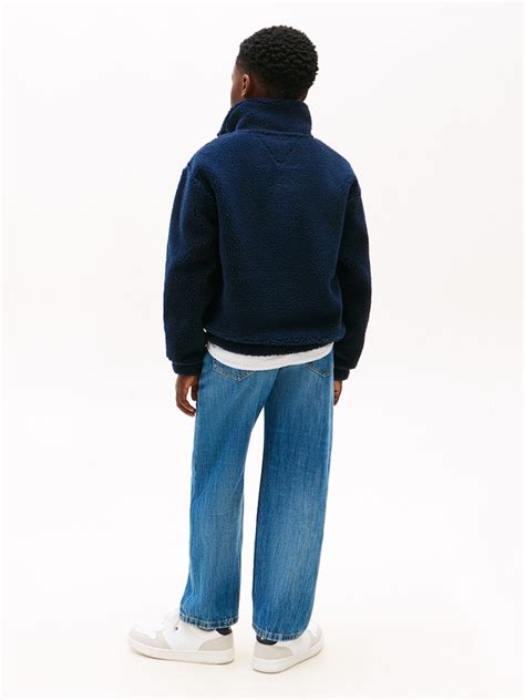 Buy Tommy Hilfiger Blue Heritage Flag Teddy Fleece Sweatshirt From The